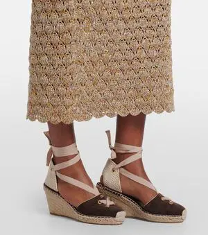 Valentino Garavani Open-knit Metallic Midi Dress