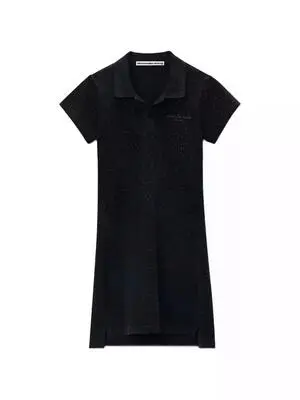 Alexander Wang Crystal-embellished Polo Mini Dress - Black