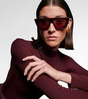 Alaïa Lettering Logo Flat-top Sunglasses