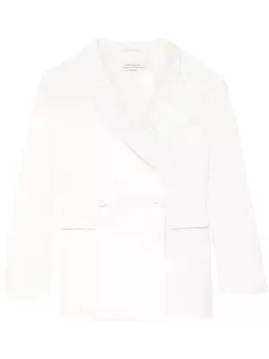 Another Tomorrow Double-breasted Blazer - Neutrals