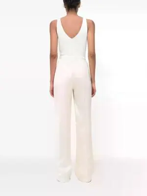 Another Tomorrow Pintuck Straight-leg Viscose Trousers