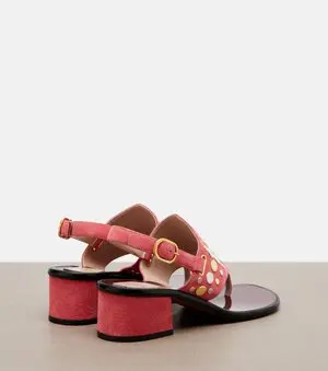 Valentino Garavani Studded Suede Thong Sandals