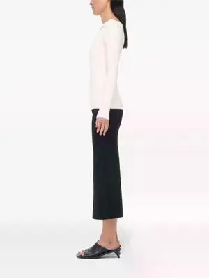 Another Tomorrow Cut-out Knitted Top