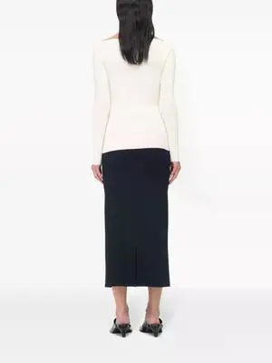 Another Tomorrow Cut-out Knitted Top