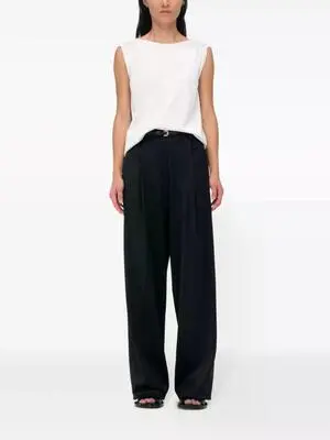 Another Tomorrow Relaxed Wide Leg Wool Pants
