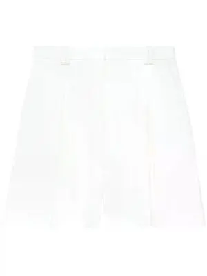 Another Tomorrow High-waisted Pleated Shorts - White