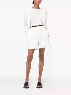 Another Tomorrow High-waisted Pleated Shorts