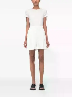 Another Tomorrow High-waisted Pleated Shorts