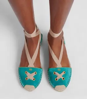 Valentino Garavani Suede Espadrilles With Lace-up Detailing