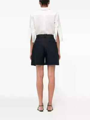 Another Tomorrow Linen Pleated Shorts