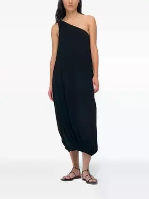 Another Tomorrow One-shoulder Midi Dress With Bubble Hem