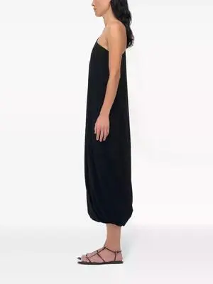 Another Tomorrow One-shoulder Midi Dress With Bubble Hem