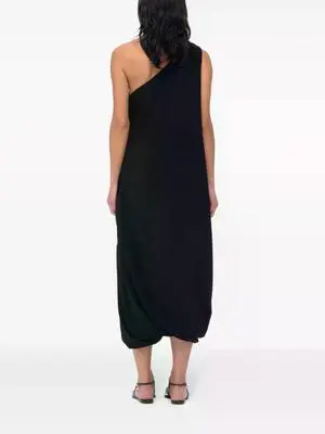 Another Tomorrow One-shoulder Midi Dress With Bubble Hem