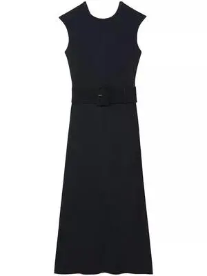 Another Tomorrow Belted Midi Dress - Black
