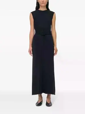 Another Tomorrow Belted Midi Dress