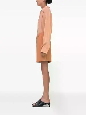 Another Tomorrow High-waisted Pleated Shorts
