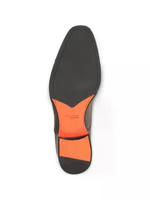 Santoni Dark Leather Cap-toe Lace-up Shoes