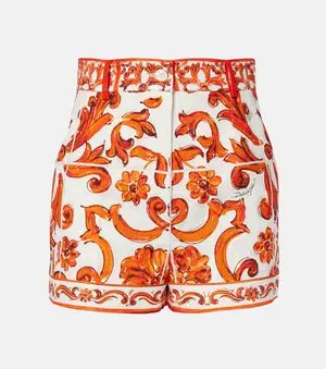 Dolce & Gabbana Majolica Printed Cotton Blend Shorts