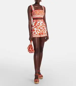 Dolce & Gabbana Majolica Printed Cotton Blend Shorts