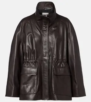Nour Hammour Quai Leather Jacket - Brown