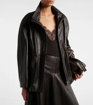 Nour Hammour Quai Leather Jacket - Brown
