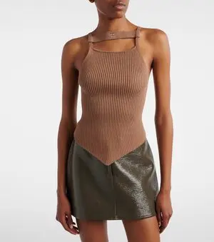 COURREGES Ribbed-knit Tank Top