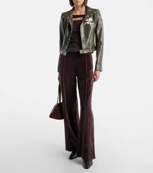COURREGES Cotton-blend Velvet Sweatpants