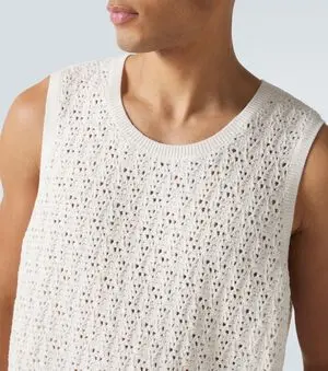 FRAME Crochet Cotton-blend Tank Top