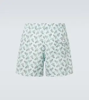 Fedeli Printed Swim Trunks - Green
