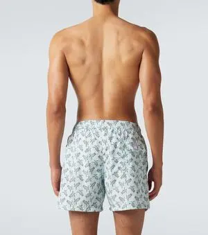 Fedeli Printed Swim Trunks - Green