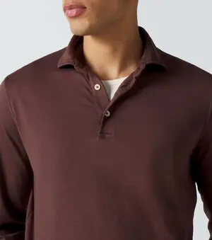 Fedeli Cotton Pique Polo Shirt - Brown