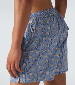 Fedeli Madeira Printed Swim Trunks - Blue