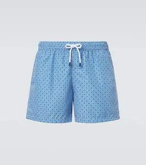 Fedeli Printed Swim Trunks - Blue