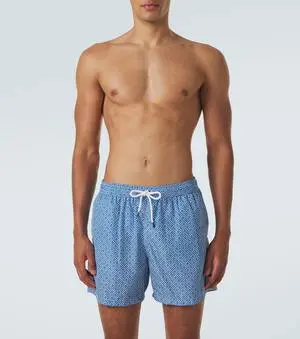 Fedeli Printed Swim Trunks - Blue
