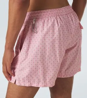 Fedeli Madeira Printed Swim Trunks - Pink