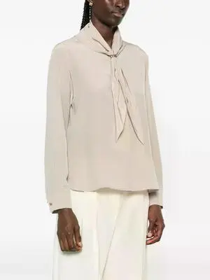 Max Mara Silk Blouse With Bow Detail