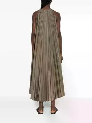 Max Mara Pleated Halterneck Midi Dress