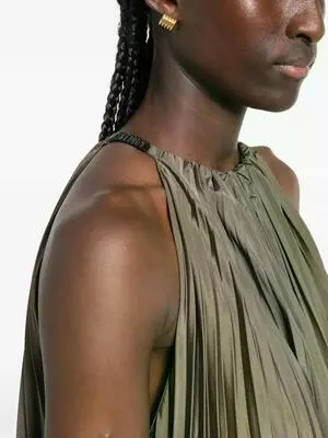 Max Mara Pleated Halterneck Midi Dress