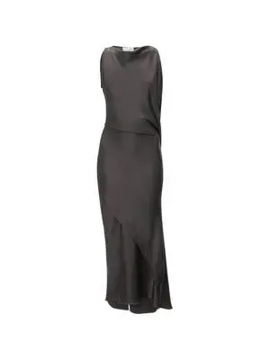 Victoria Beckham Kyra Asymmetric Midi Dress - Brown