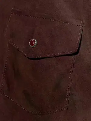 Eleventy Suede-panelled Western-yoke Jacket