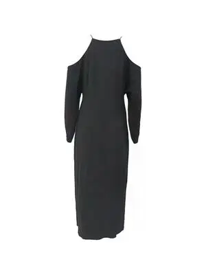 THE ROW Crepe Cutout Shoulder Midi Dress