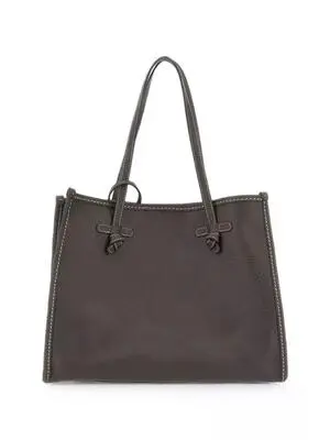 MARCELLA CLUB Marcella Knot-detail Leather Tote Bag - Brown