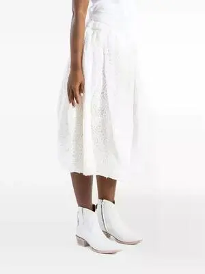Comme Des Garçons Lace-overlay Raw-edge Skirt