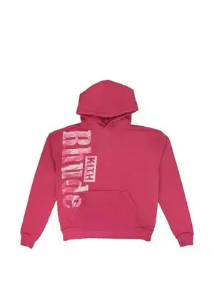 Rhude X Kith Logo Print Cotton Hoodie - Pink