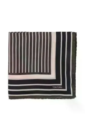 TOM FORD Stripped Logo-print Pocket Square