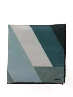TOM FORD Geometric-print Pocket Square - Blue