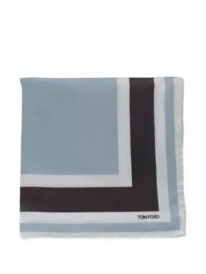 TOM FORD Border-stripe Pocket Square - Blue