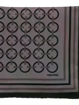 TOM FORD Chain-link-print Pocket Square