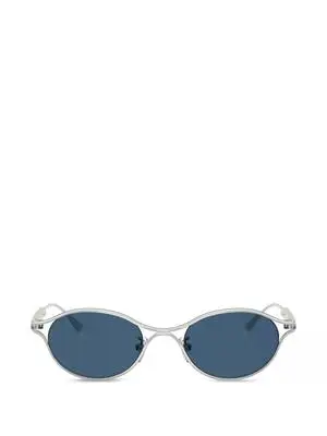 Tory Burch Deco Oval-frame Sunglasses - Silver