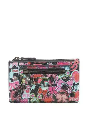 Balenciaga 2020s Le City Graphic-print Card Holder - Black